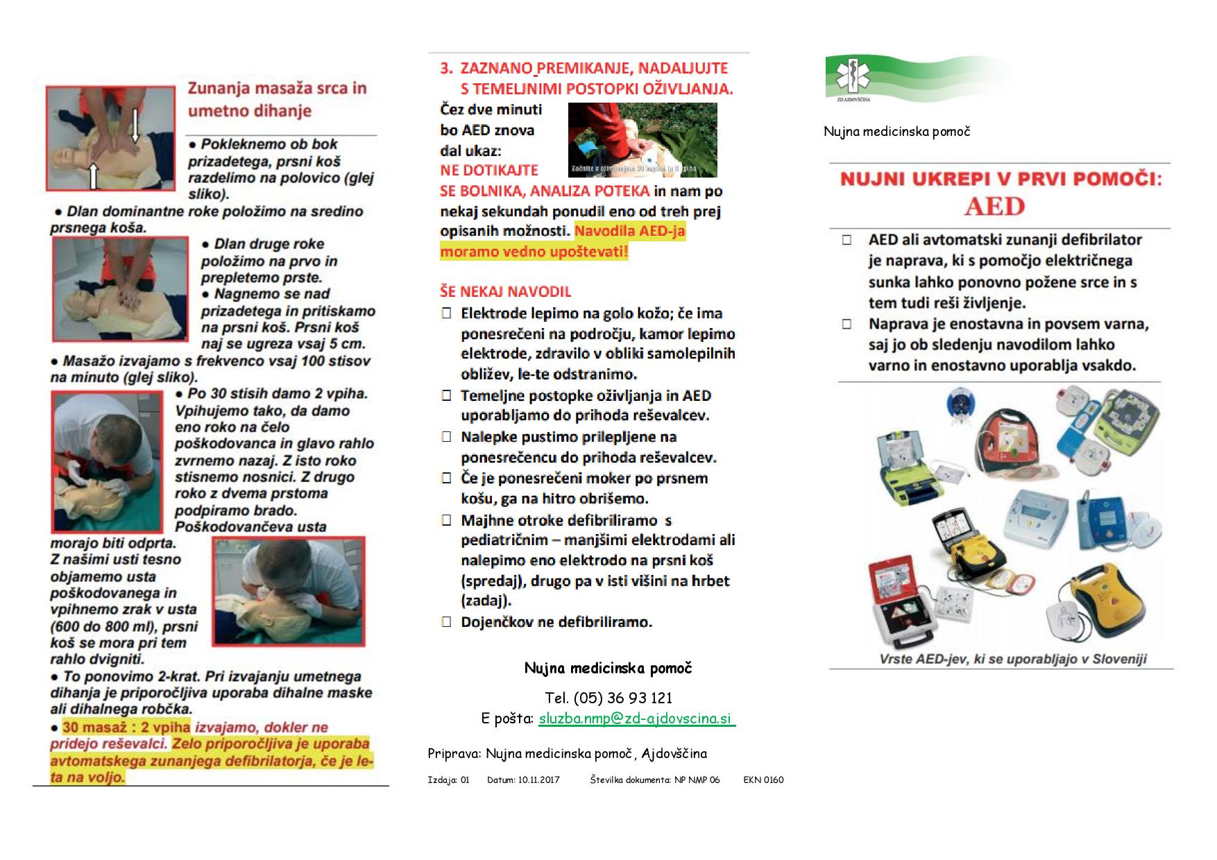 TEMELJNI POSTOPKI OŽIVLJANJA - Medobčinsko Društvo Invalidov Goriške